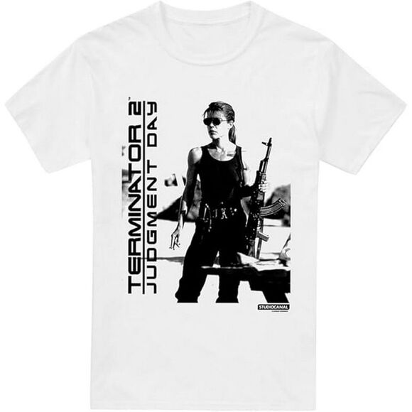 Terminator 2 | Shirts | Terminator 2 Mens Sarah Connor Tshirt White ...